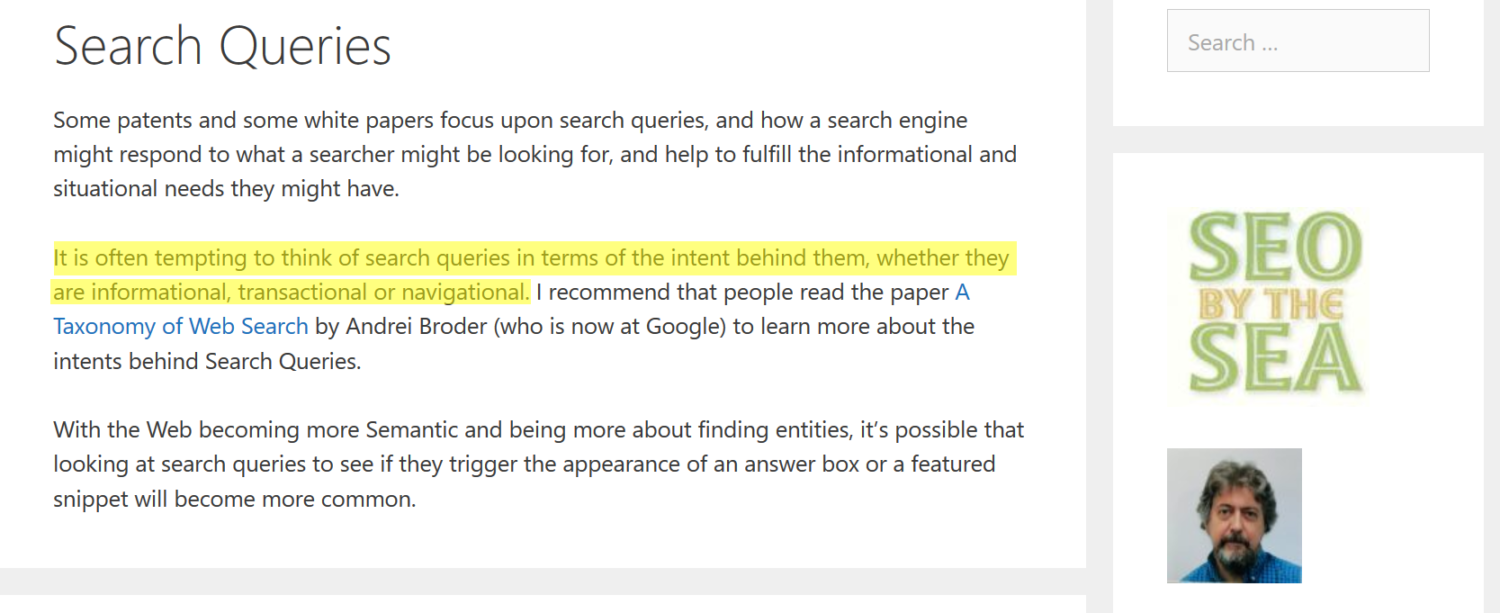 Informational Search Intent